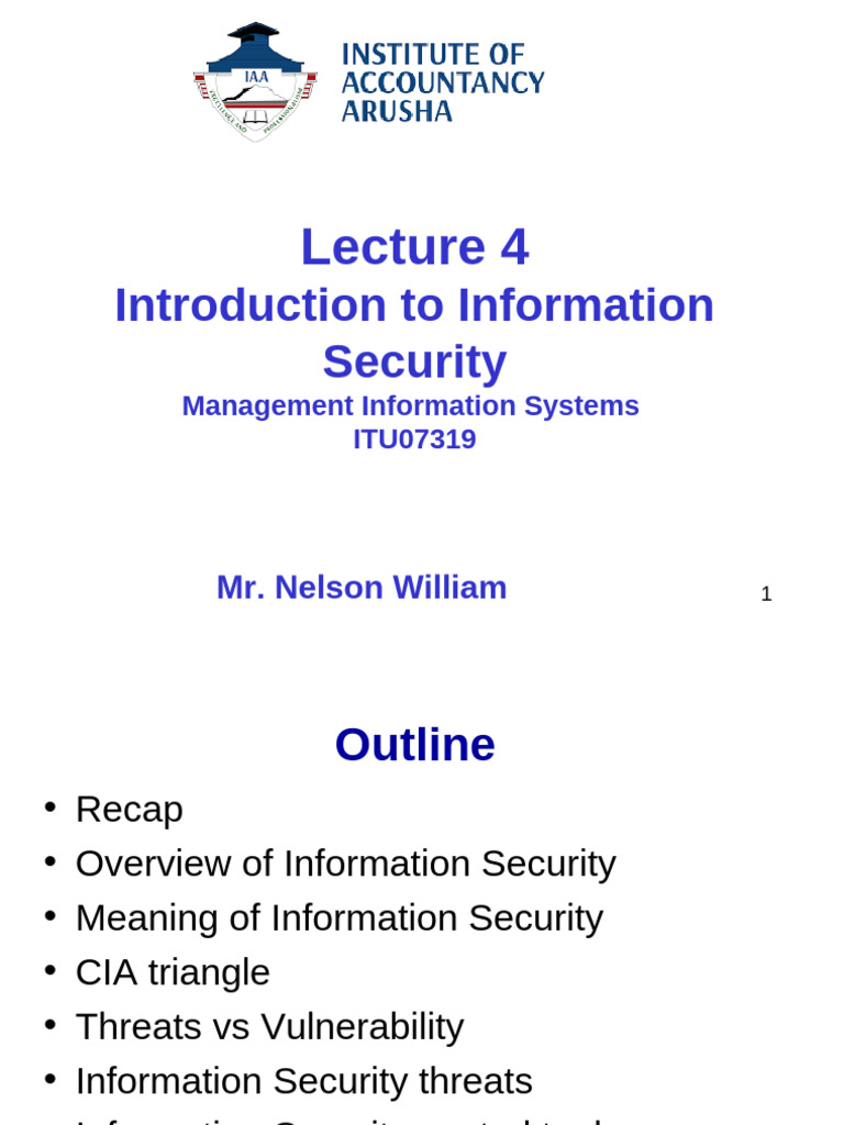 LECTURE 4 - Introduction To Information Security-1 | PDF | Malware ...