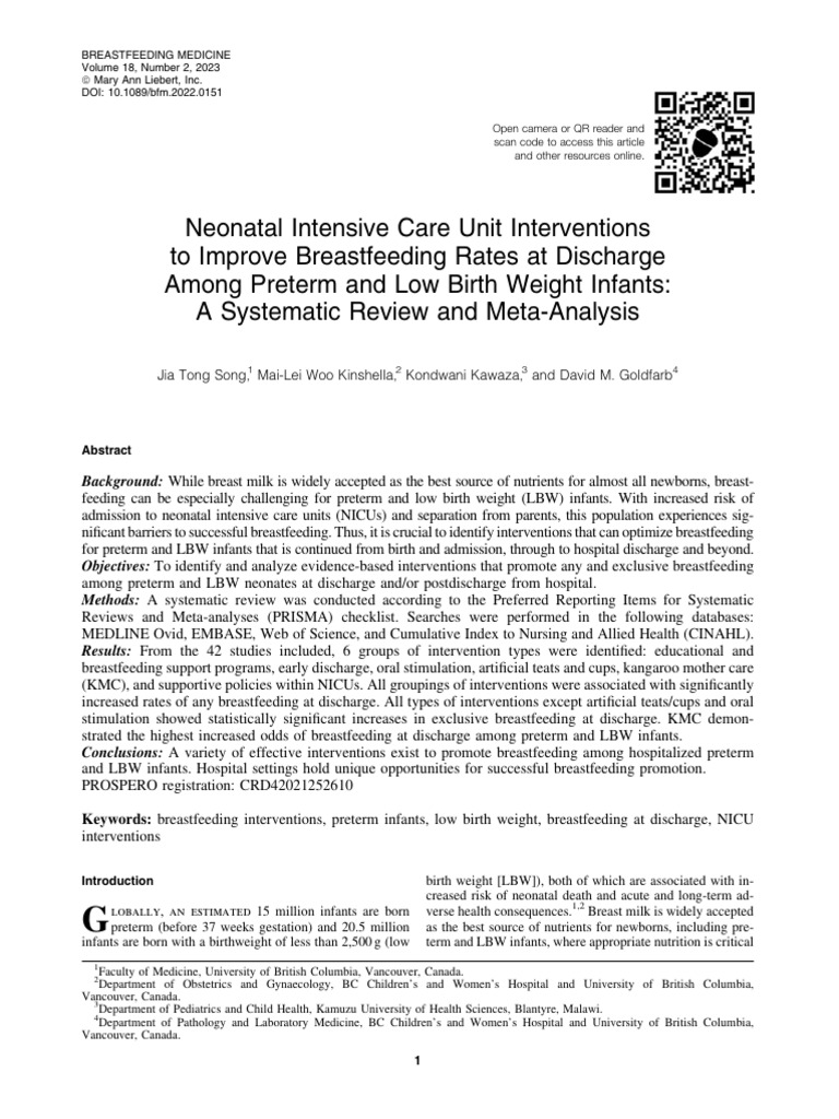 BFM 2022 0151 | PDF | Breastfeeding | Preterm Birth