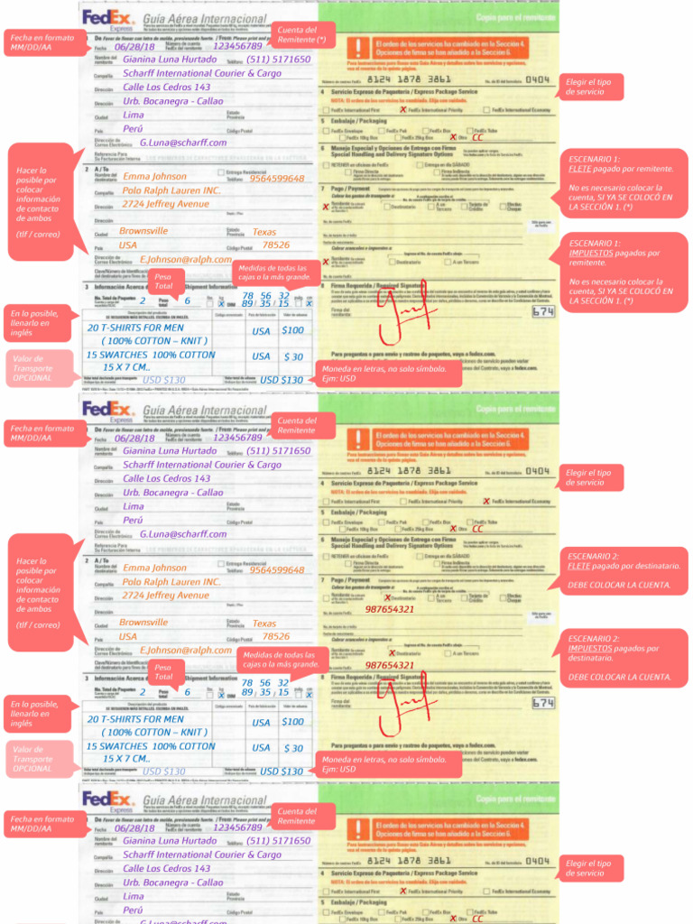 Llenado Guia Fedex Reembarque | PDF