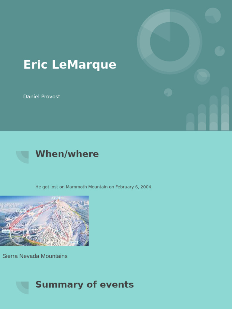 Eric LeMarque's Survival Story on Mammoth | PDF