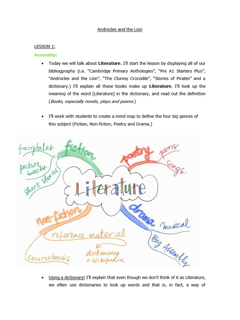 Androcles and The Lion - Lesson Plan | PDF | Dictionary