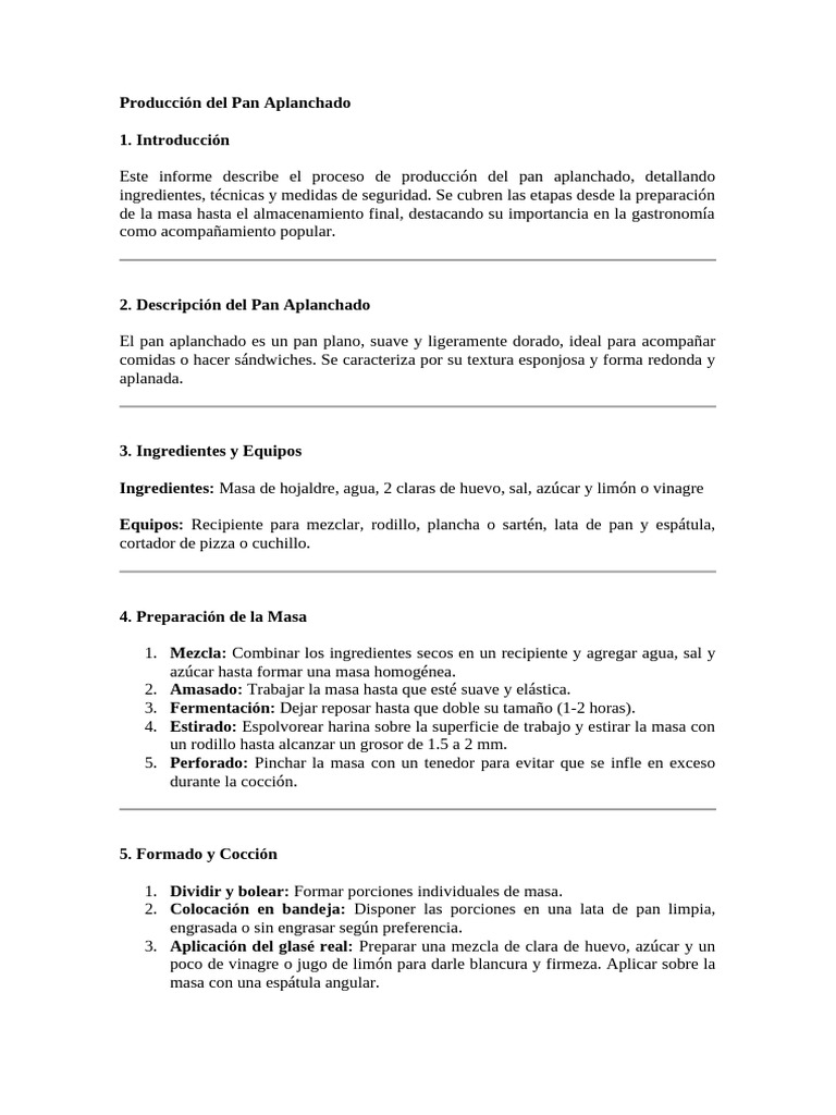 Producción Del Pan Aplanchado | PDF