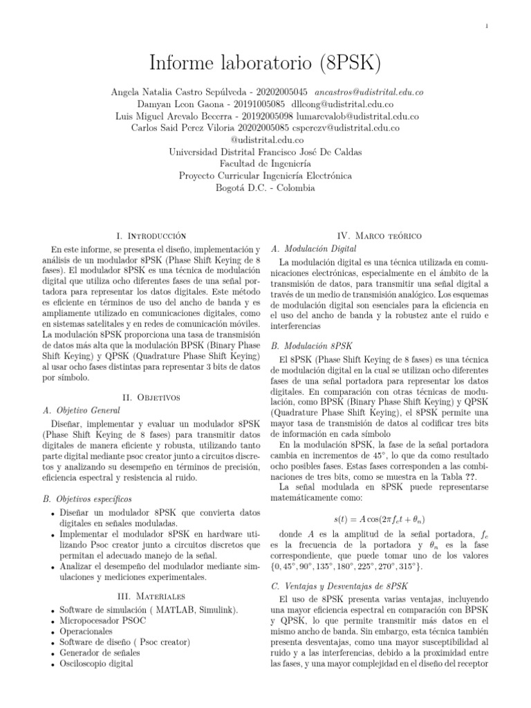8psk_comunicaciones | PDF | Modulación | Telecomunicaciones