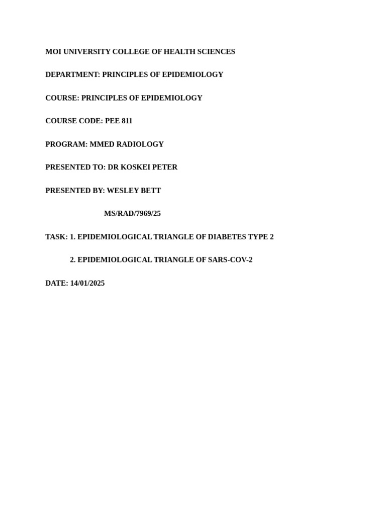 Assignments Epi Triangles of DM and Sars Cov2 | PDF | Diabetes ...