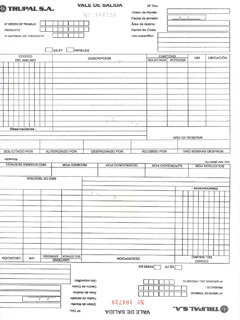 Vale de Salida | PDF