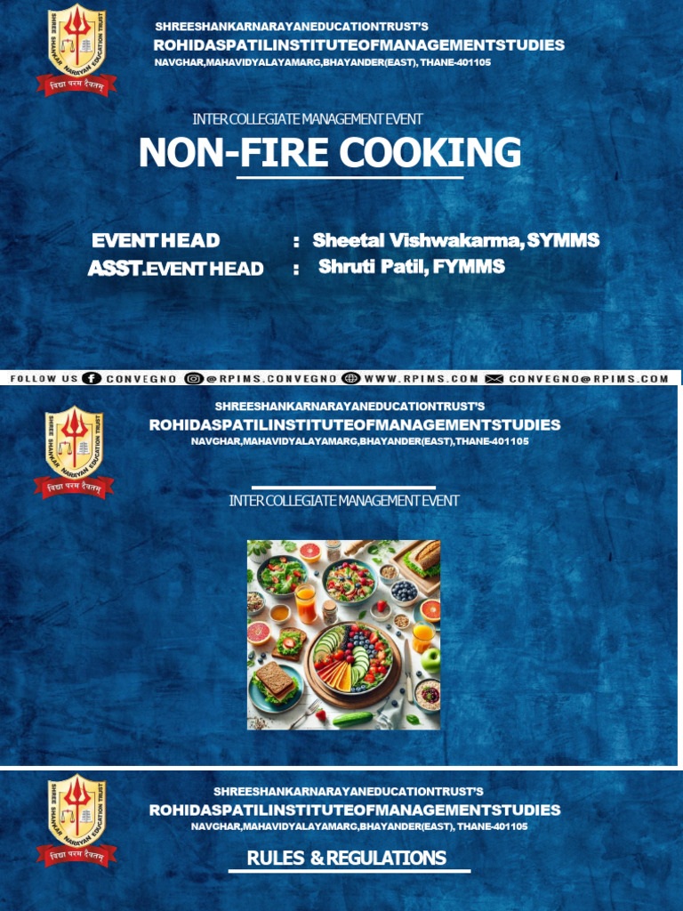 Non-Fire Cooking Event Guidelines | PDF