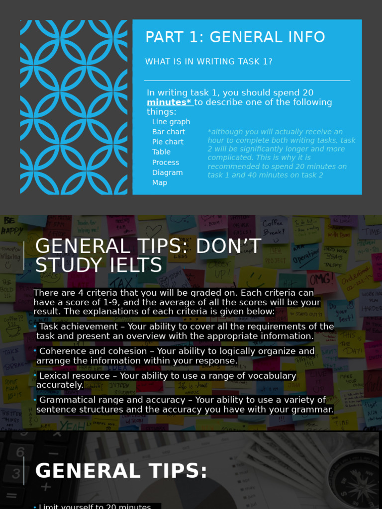 IELTS Writing Task 1 Guide | PDF | Verb | Pie Chart