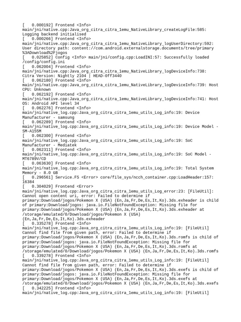 Citra Emulator Log Analysis on Android | PDF | System Software | Software
