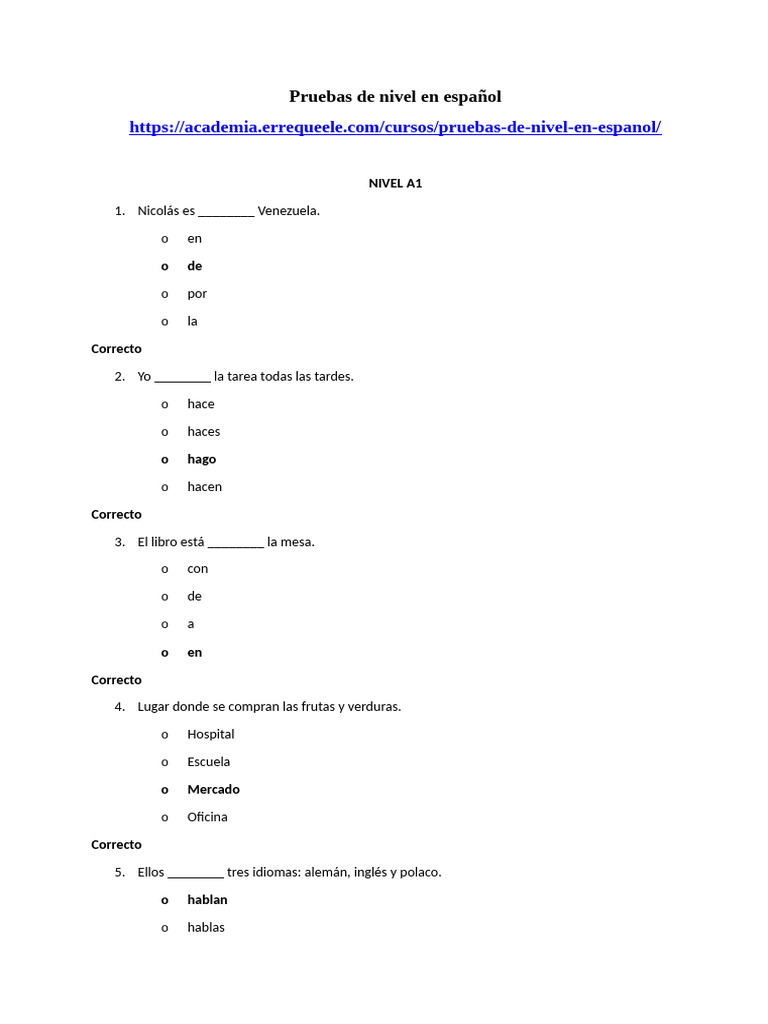 Test de Nivel | PDF | Daños y perjuicios