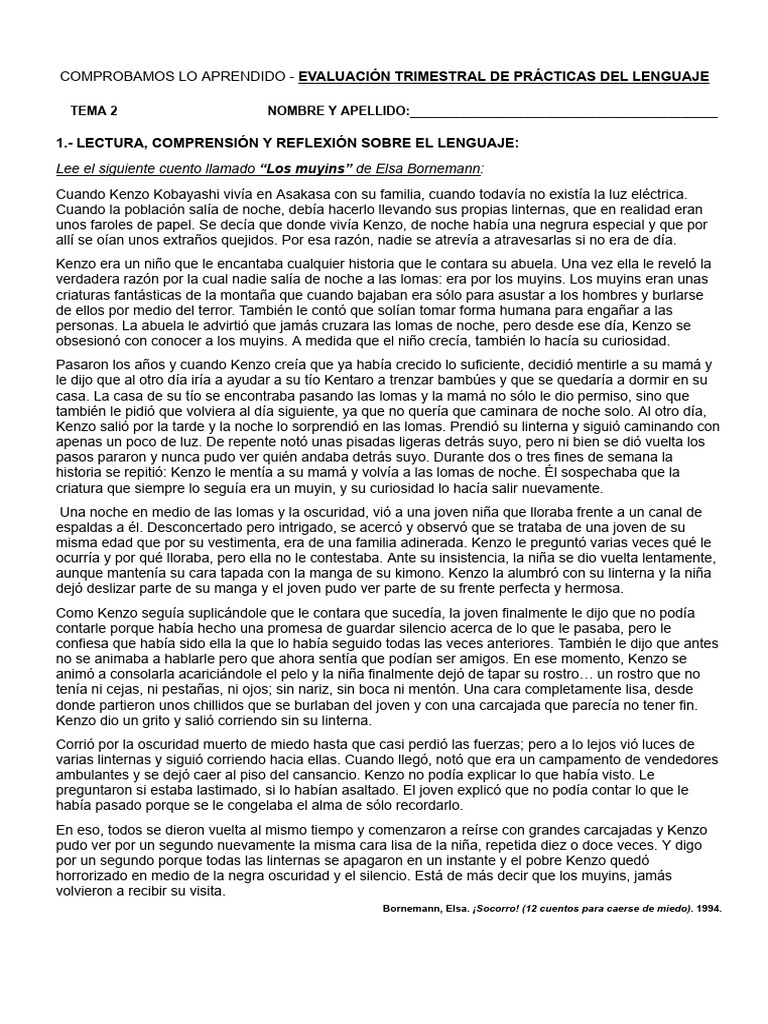 T2 Ev - Integradora PDL 4ºc | PDF | Lingüística