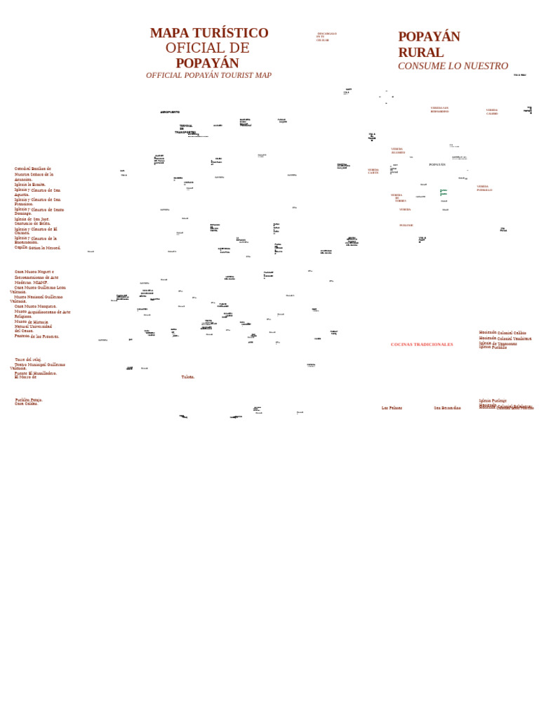 Mapa Turístico Oficial de Popayán | PDF | Arquitectura cristiana