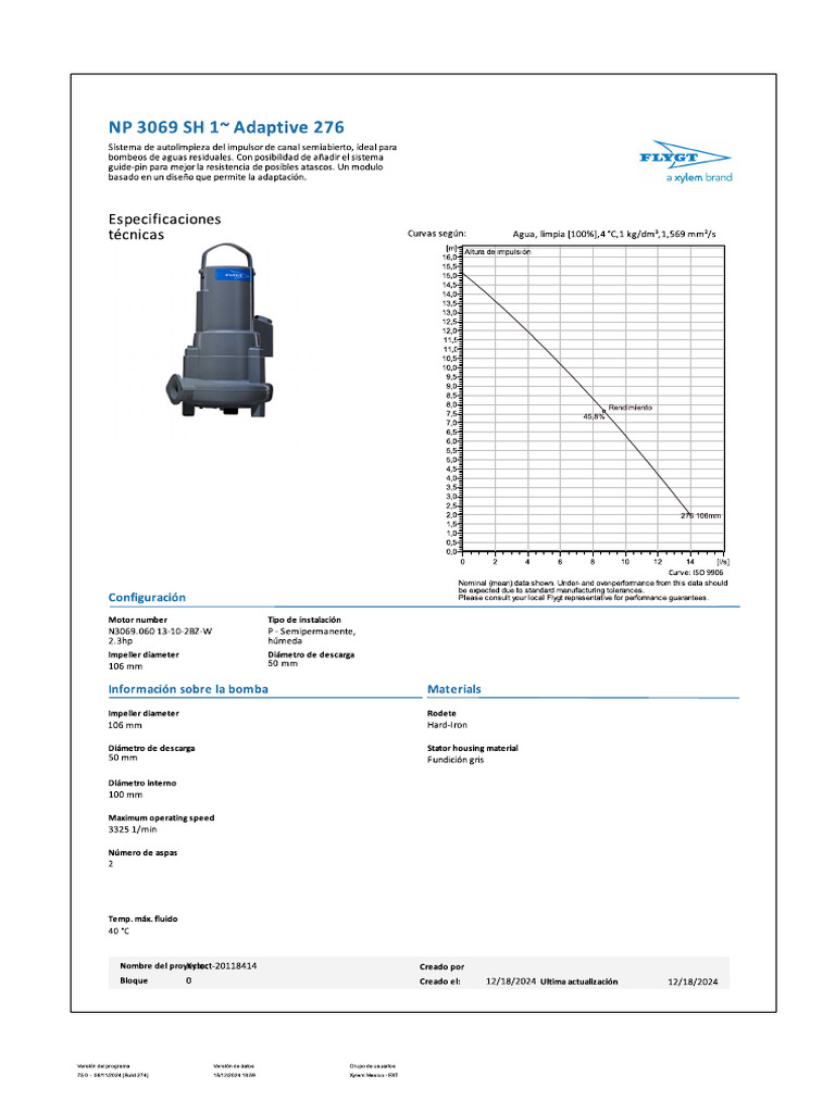 Bomba Tk | PDF | Gases | Ingeniería mecánica