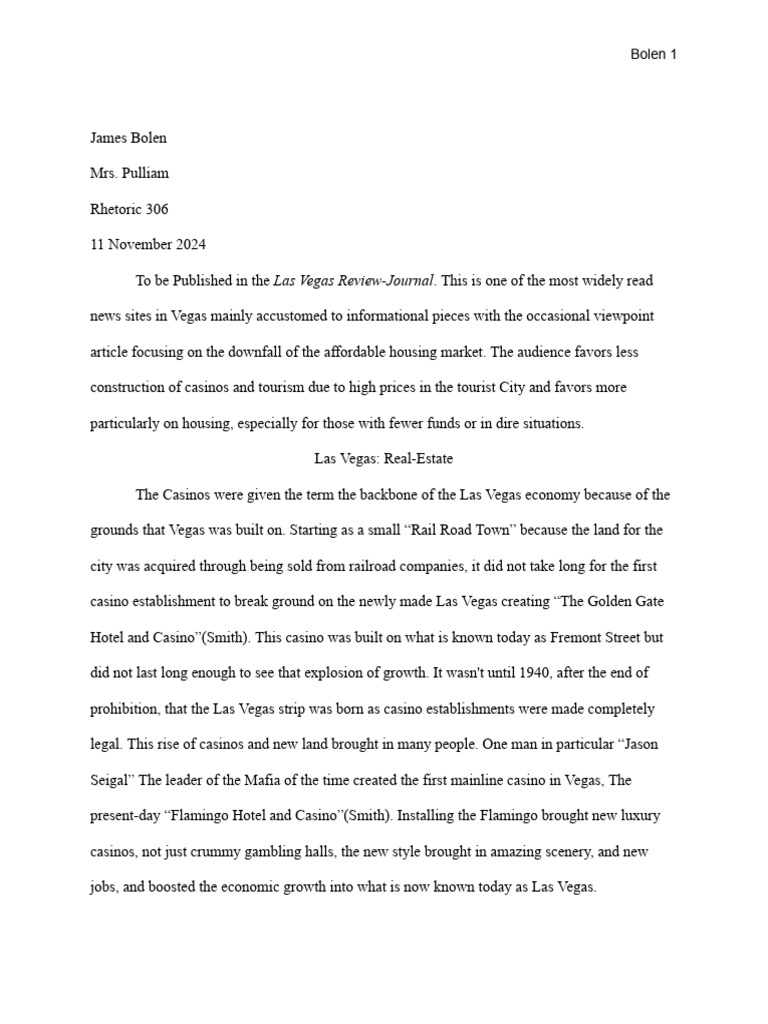 J.Bolen PE2 | PDF | Casino | Las Vegas