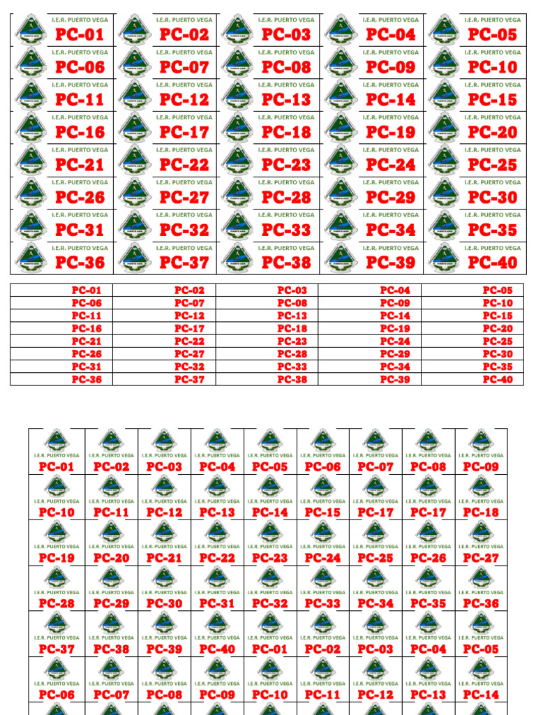 Etiquetas PC 2025 Logo PVG | PDF