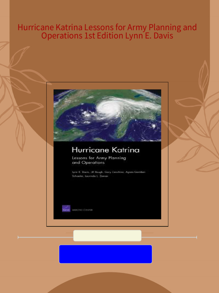 PDF Hurricane Katrina Lessons For Army Planning and Operations 1st ...