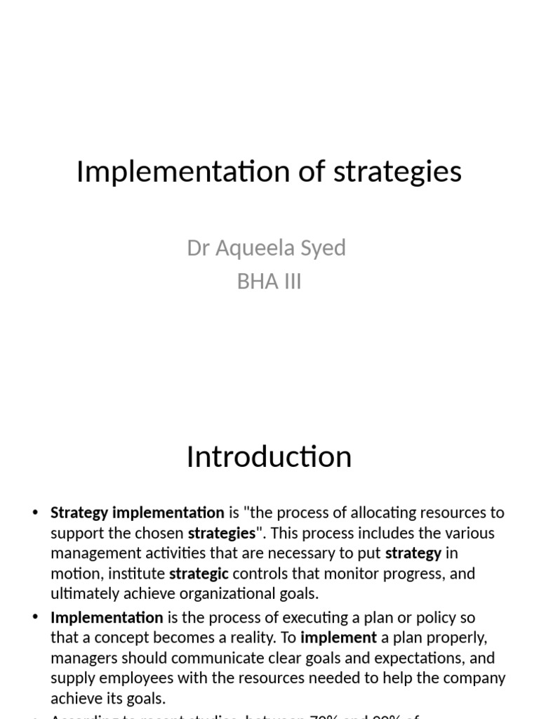 Effective Strategy Implementation Guide | PDF | Power (Social And ...