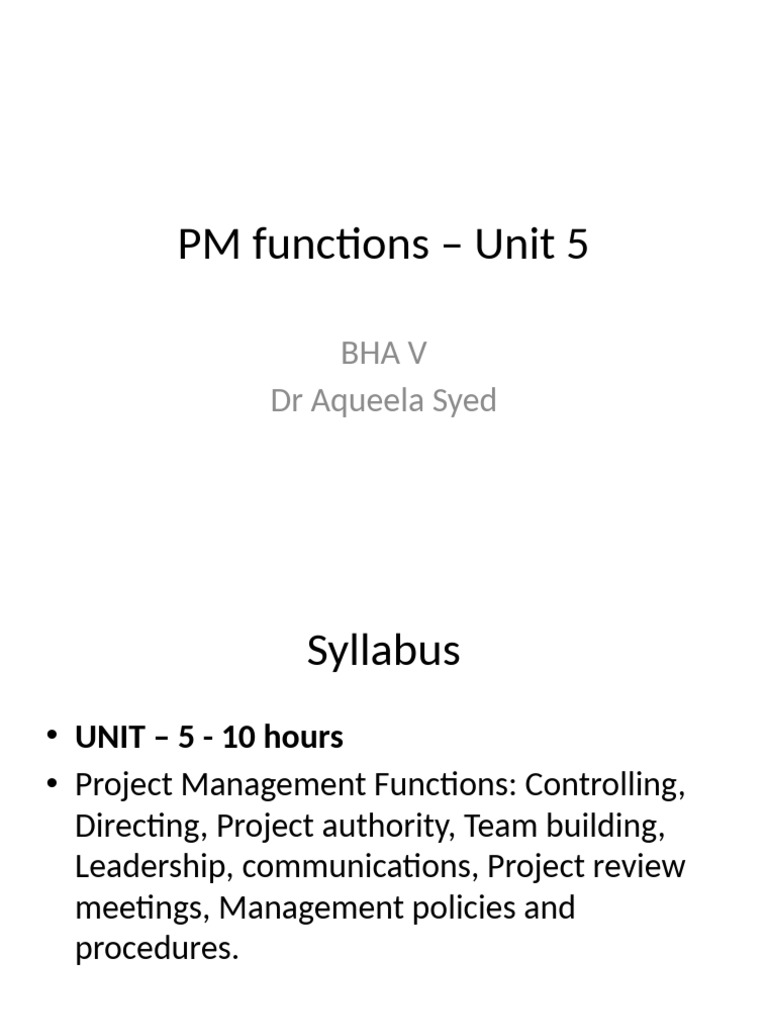 PM Functions N Unit 5 | PDF | Project Management | Team Building