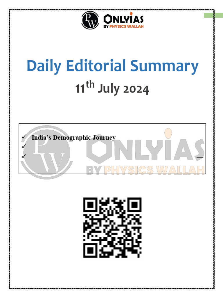 11 July 2024 - Daily Editorial Summary - UPSC - English - Jitendra ...