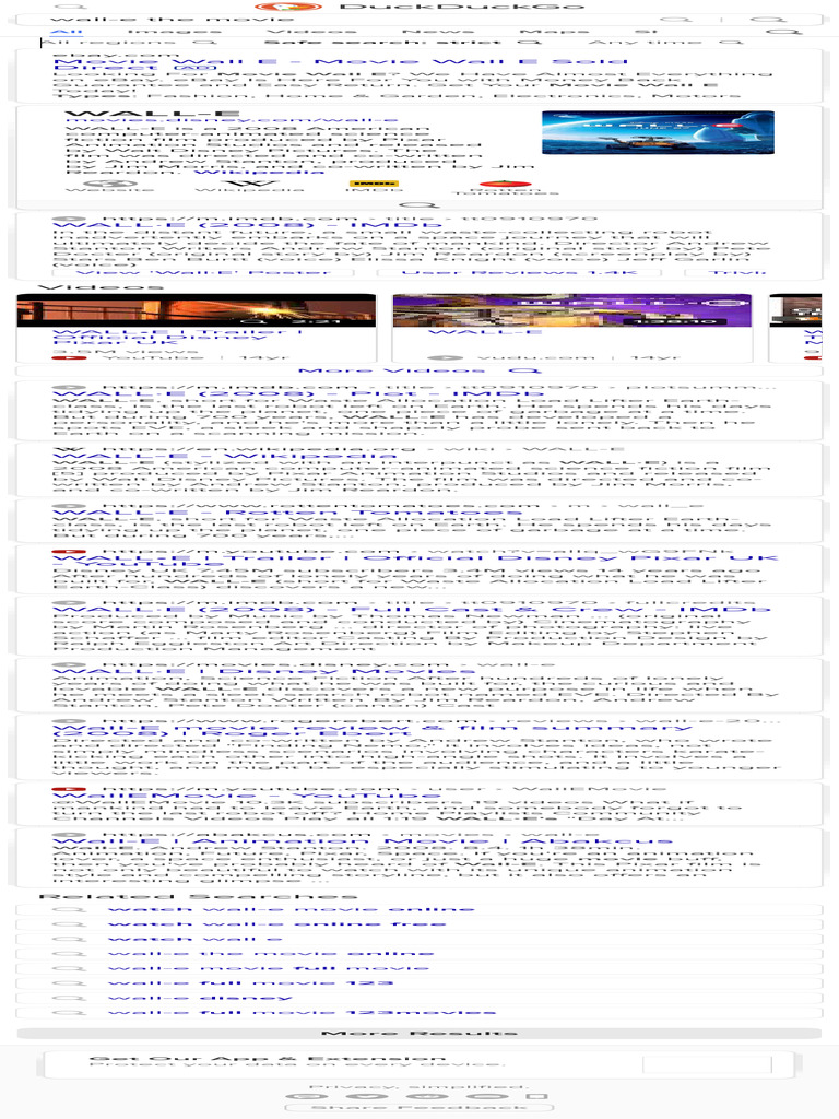 Wall-E The Movie at DuckDuckGo | PDF