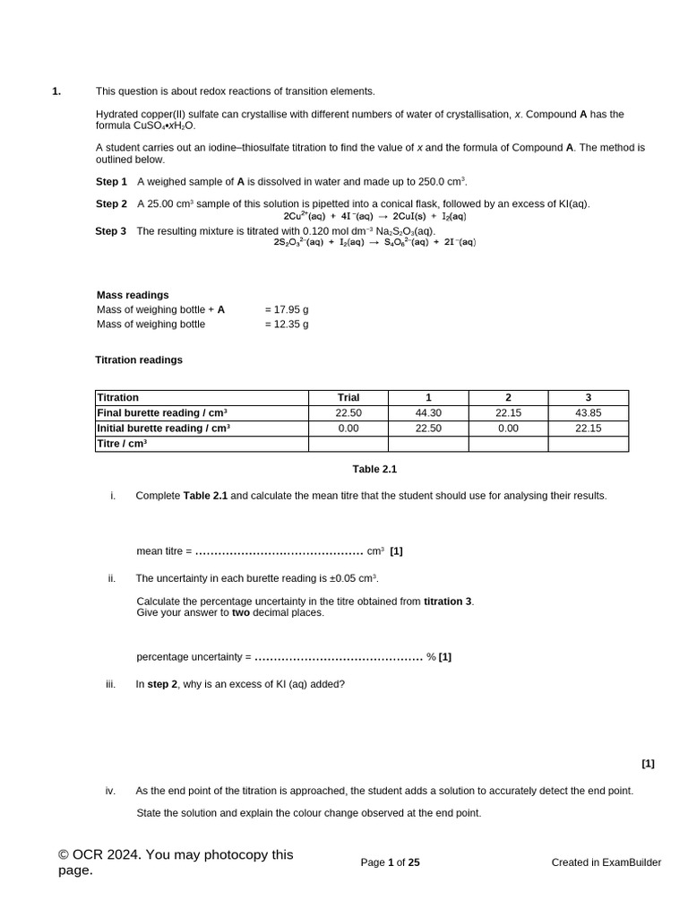 Newer Redox Titrations Pdf Chemistry Titration