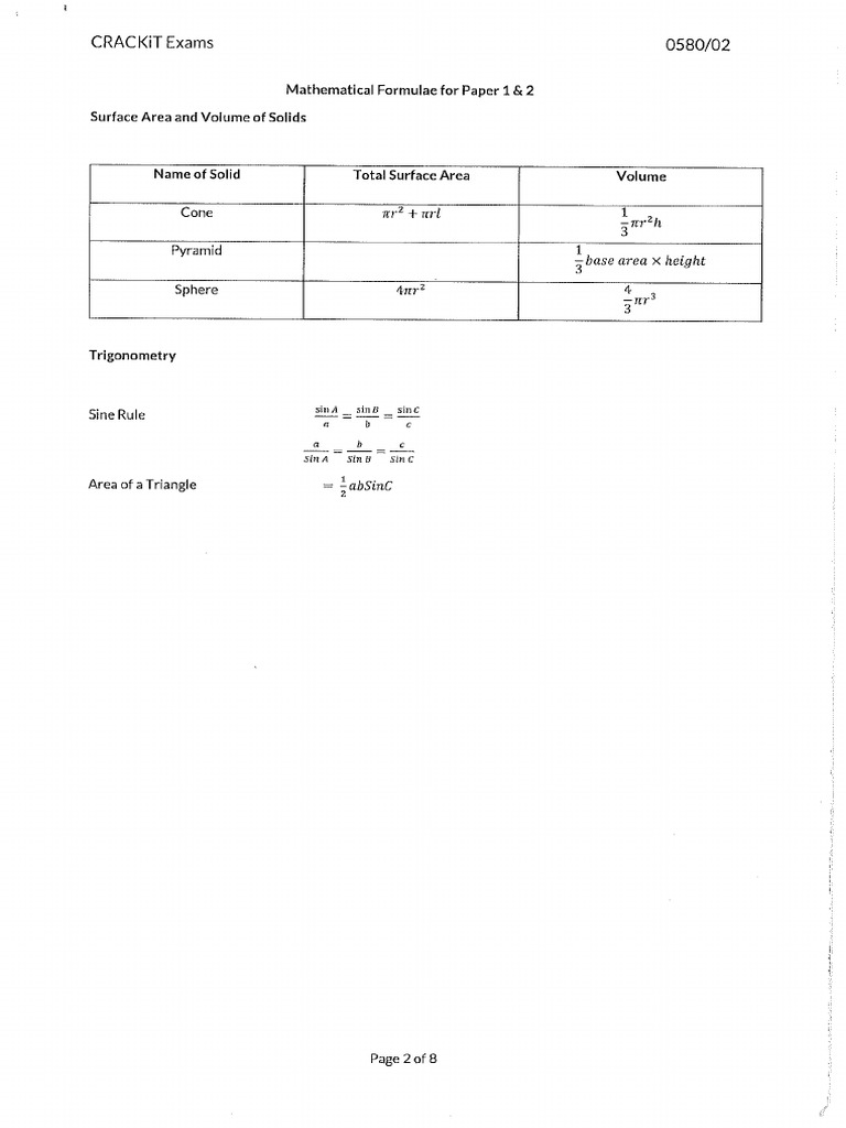Bgcse Maths Paper 2 - End of March 2024 | PDF