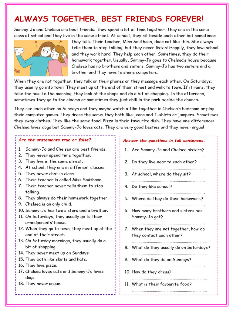 Reading comprehension + comparatives and superlatives | PDF