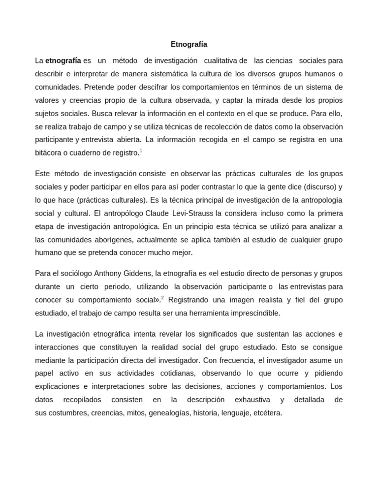 Etnografía 2 | PDF | Antropología | Sociología