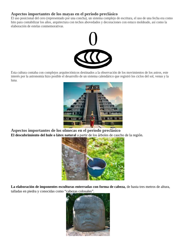 Logros Mayas y Olmecas Preclásicos | PDF