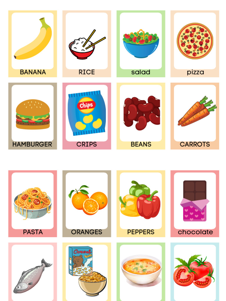 Fast Food Flashcards for ESL and ELL Learners | PDF
