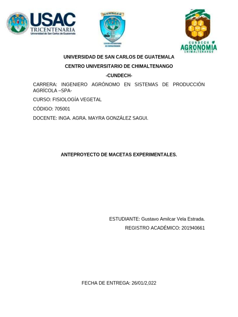 BORRADOR ANTEPROYECTO | PDF | Brócoli | Organismos