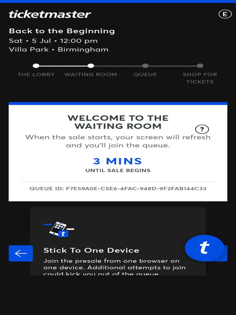 Back To The Beginning Tickets 2025-07-05 Birmingham Ticketmaster 2 | PDF