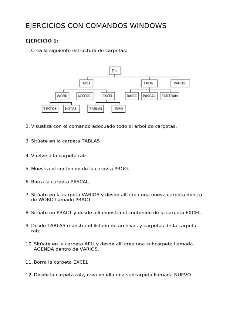 Ejercicios Prácticos con CMD Windows | PDF