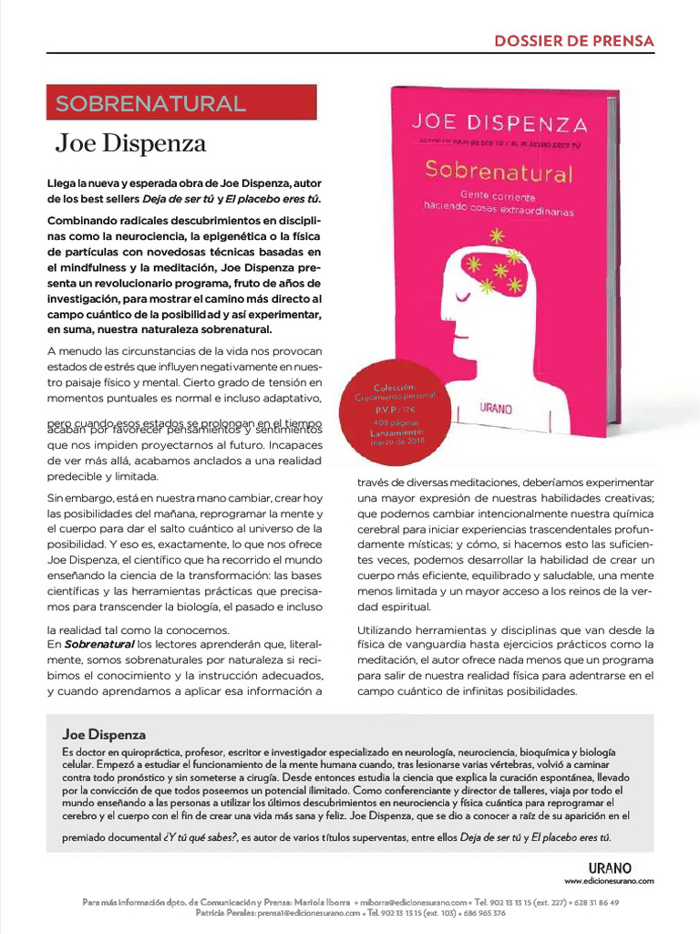 PDF Joe Dispenza Sobrenatural - Compress | PDF | Mente | Neurociencia