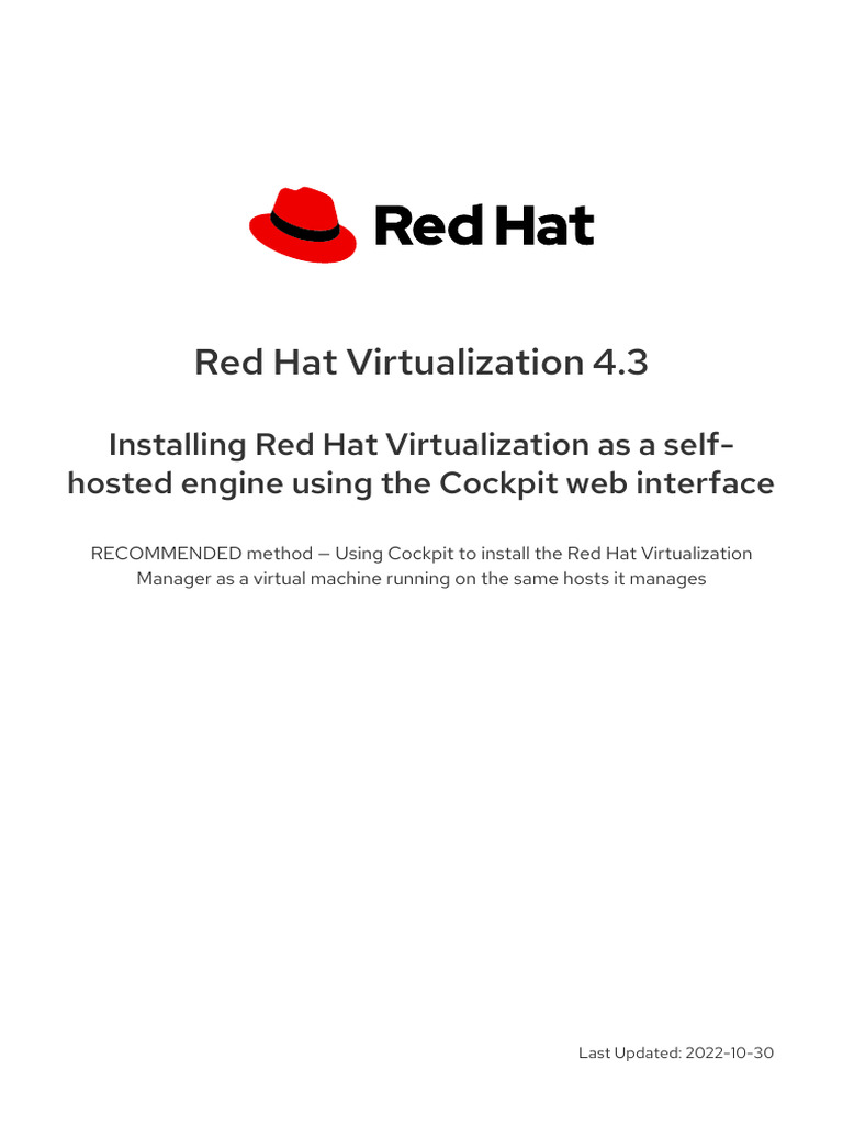 Red Hat Virtualization-4.3-Installing Red Hat Virtualization As A Self ...