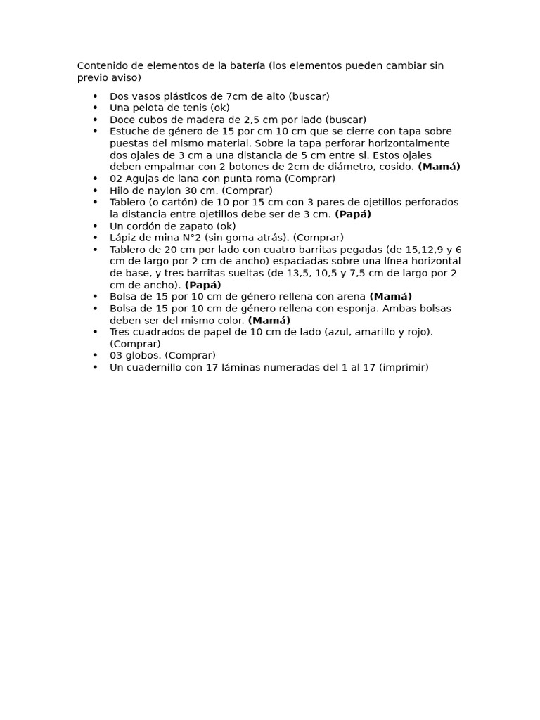 Materiales para armar cubos y batería | PDF