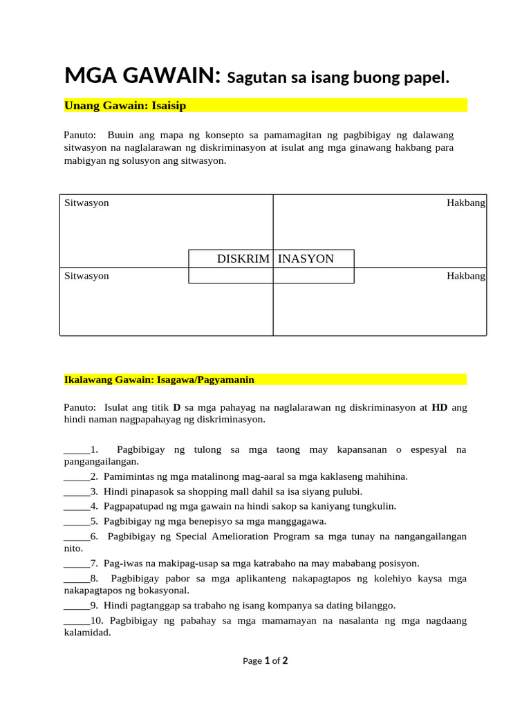 AP10 Activities | PDF