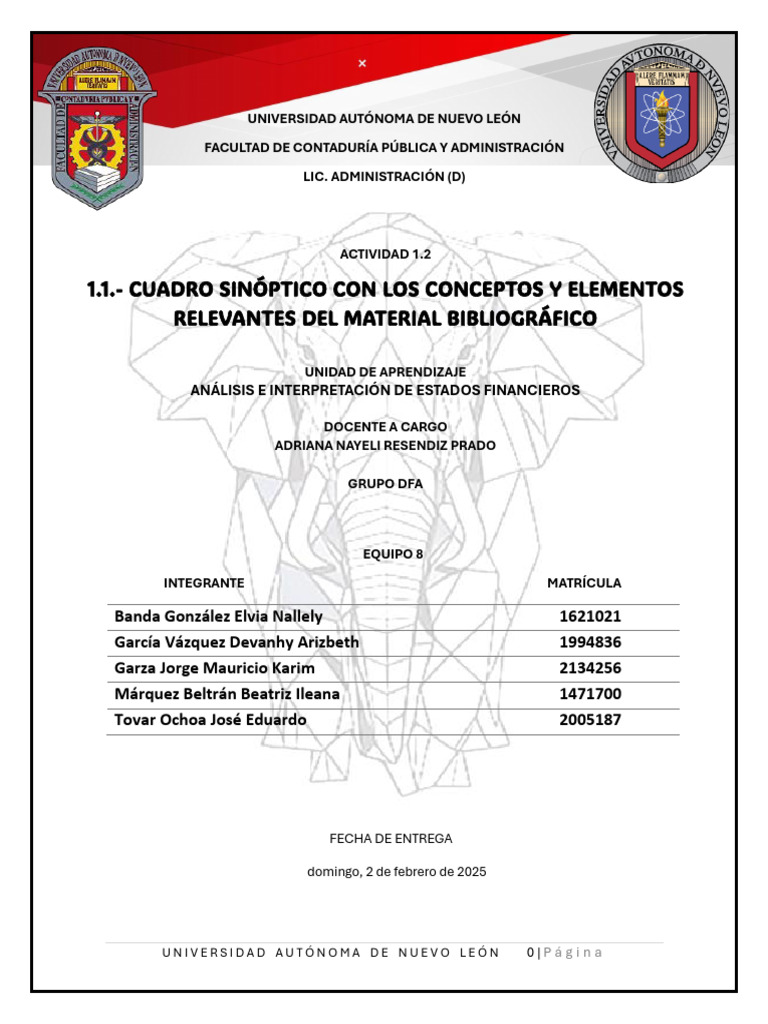 1.2 - Act 1.1 - Cuadro Sinóptico - Eq8 - Aief | PDF | Contabilidad | Estado financiero