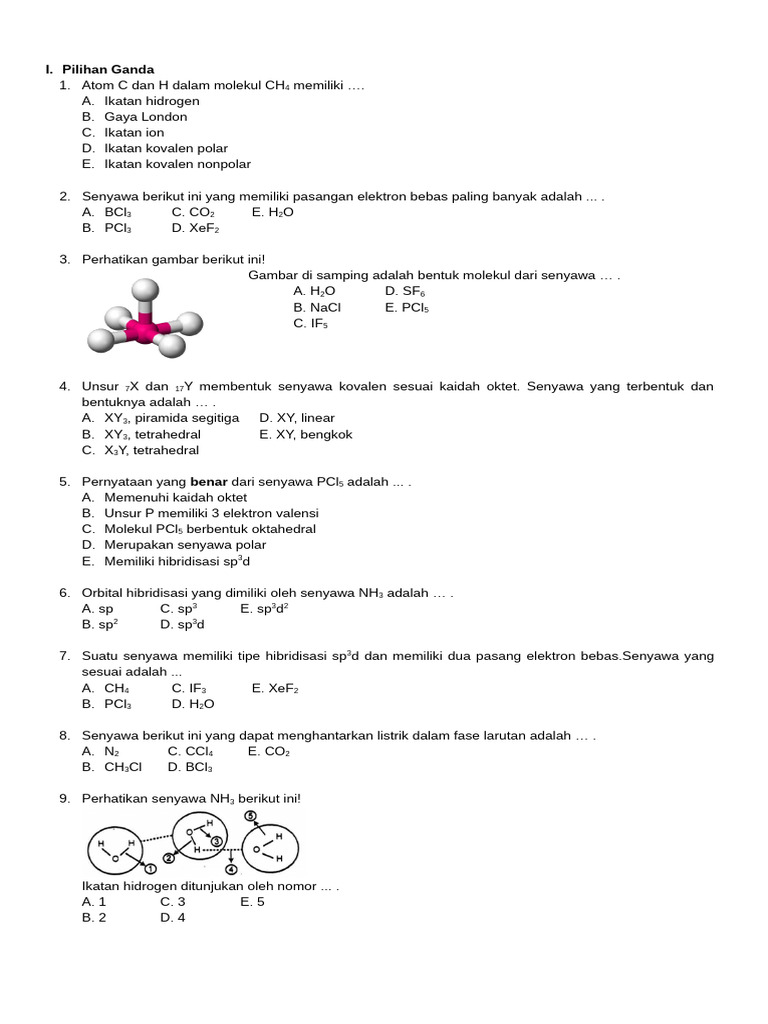 Latihan Soal Ikatan Kimia II (Refsi) | PDF
