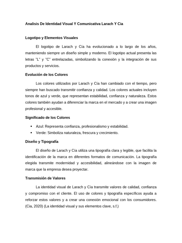 Análisis de Identidad Visual Larach y Cía | PDF | Marca | Marketing
