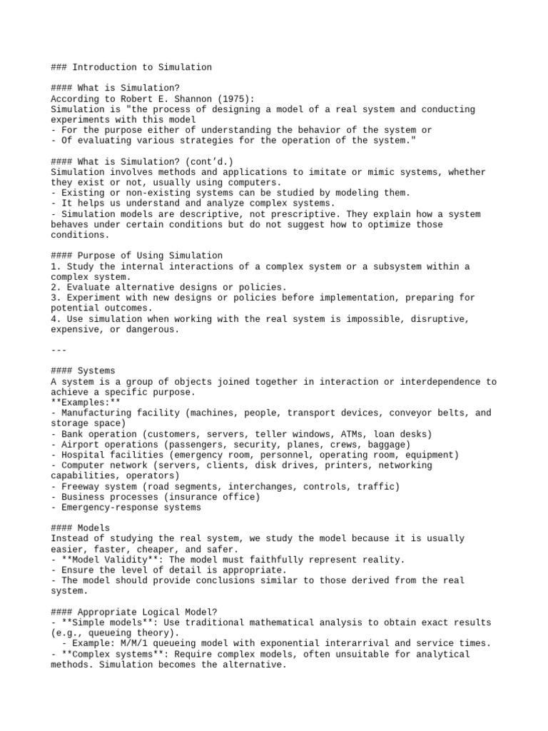 Simulation Introduction Translation | PDF | Simulation | System