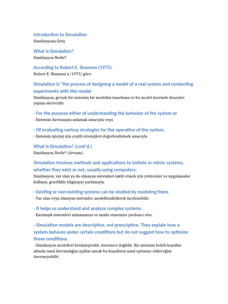 Simulation Introduction Translation | PDF