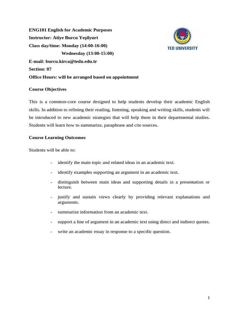 Spring 23- 24 ENG 101 Syllabus_student version (1) | PDF | Plagiarism ...