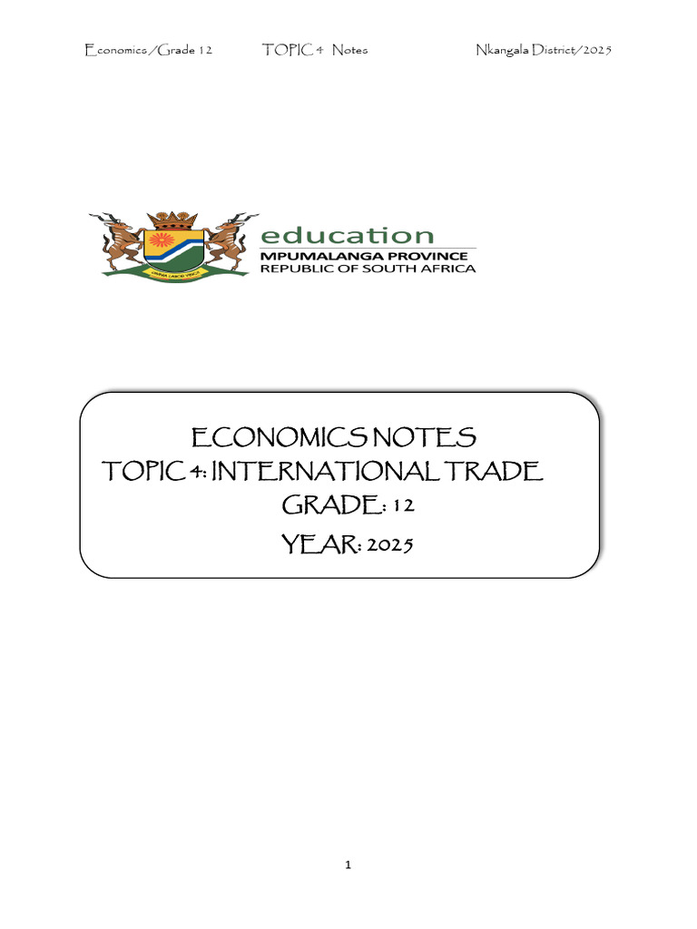 Topic 4 INTERNATIONAL TRADE | PDF | Exchange Rate | Currency ...