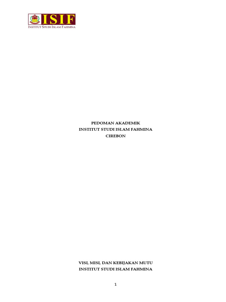 Pedoman Akademik ISIF Cirebon 2023 | PDF