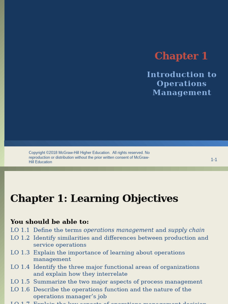Chapter 1 Introdution To Operations Management | PDF | Supply Chain ...