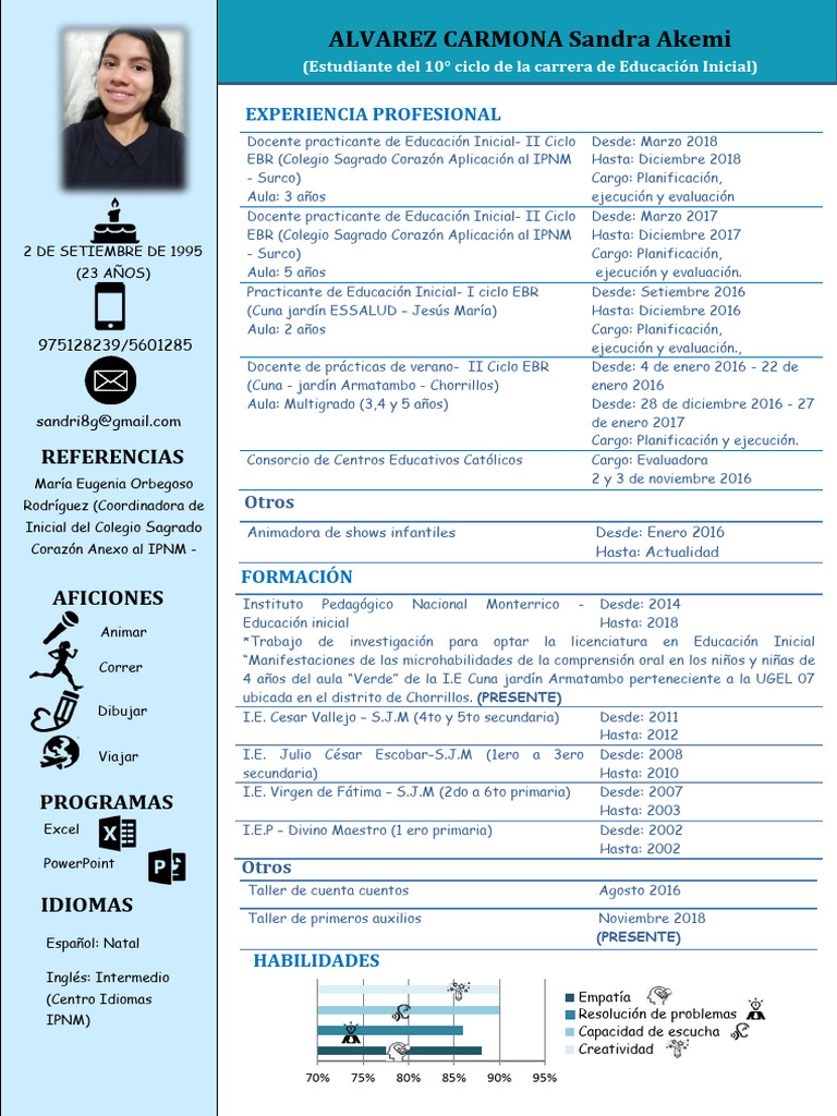 Curriculum Vitae ALVAREZ CARMONA Sandra Akemi | PDF | Educación de la ...