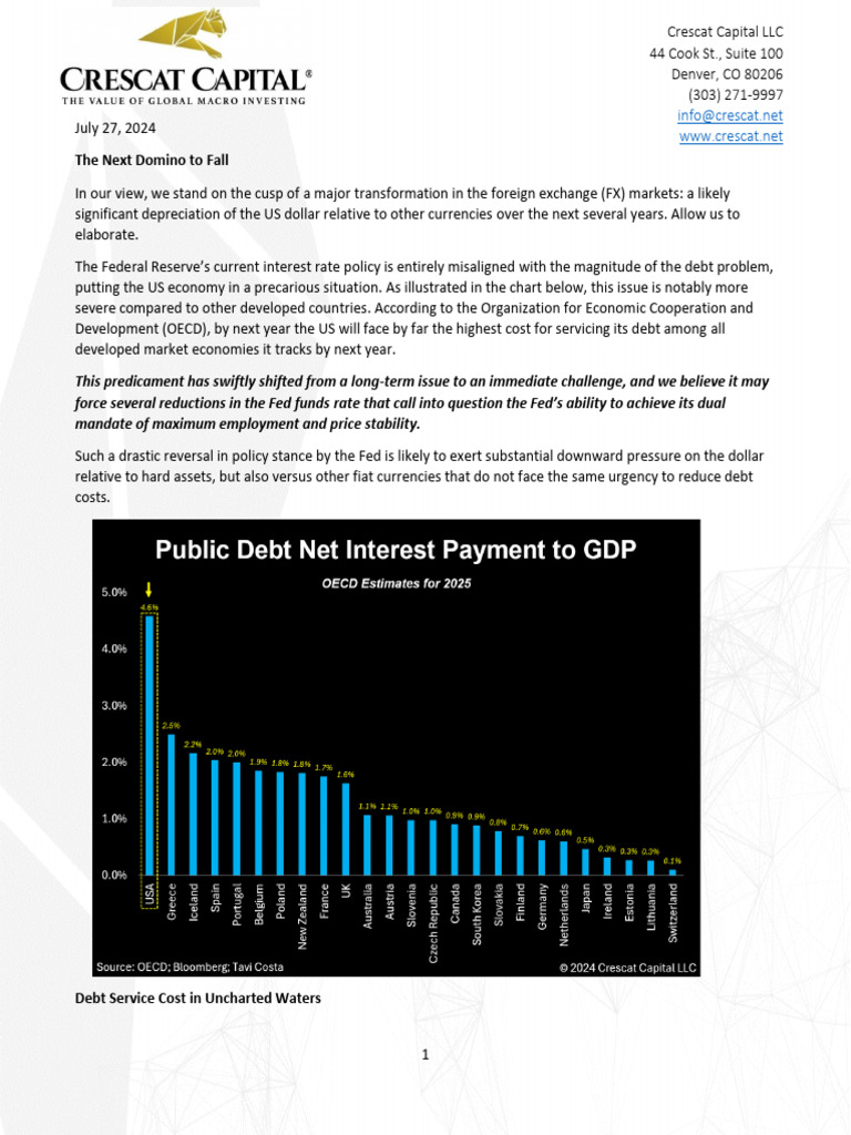 Crescat Capital - July 2024 Letter | PDF | Hedge Fund | Deficit Spending