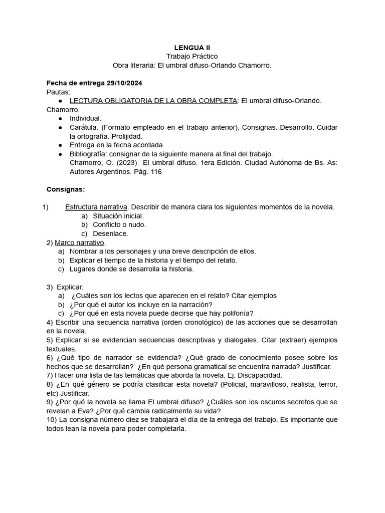 Trabajo Práctico-El Umbral-1 | PDF