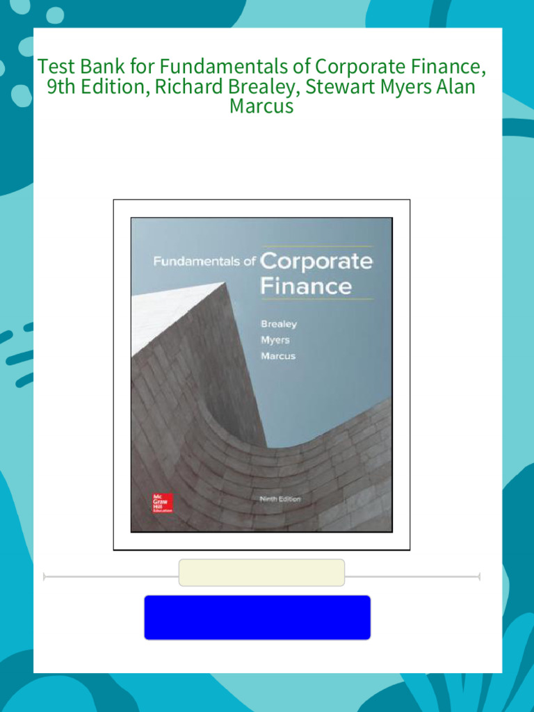 Get Test Bank For Fundamentals of Corporate Finance, 9th Edition ...