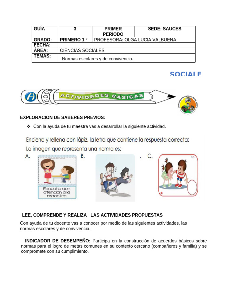 Normas Escolares y Convivencia en Clase | PDF
